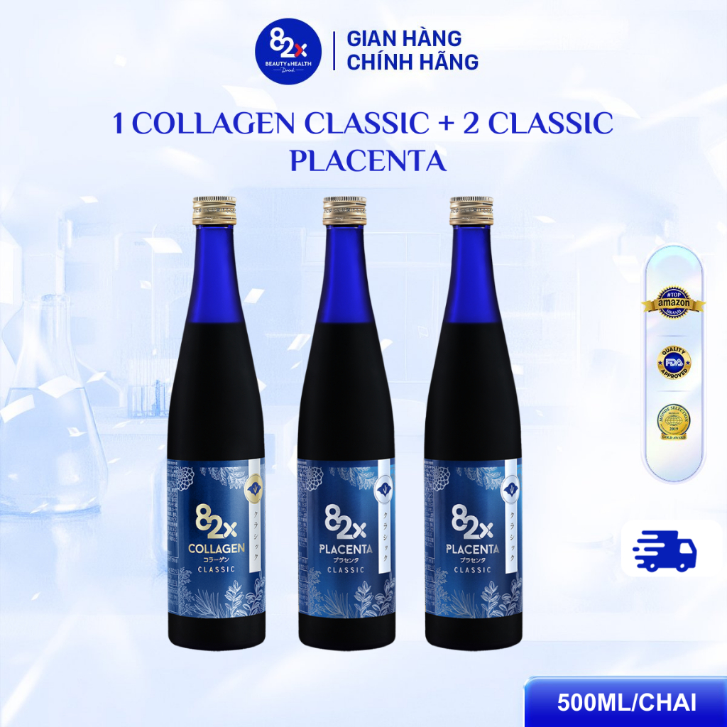 Combo 3 Chai Nước Uống Collagen 82X Bao Gồm 2 PLACENTA CLASSIC + 1 ...