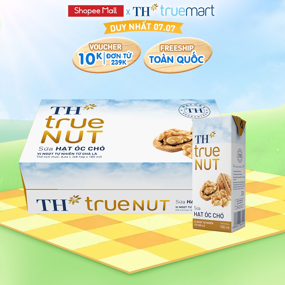 [LIVESTREAM] Thùng sữa hạt óc chó TH True Nut 180ml x 48 hộp | Shopee ...