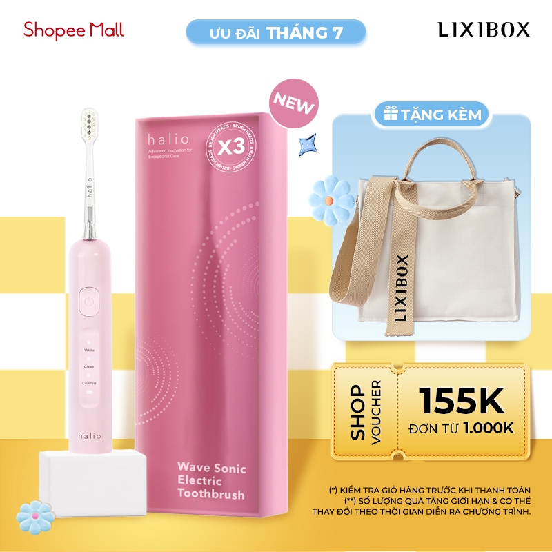 COMBO Bàn Chải Điện Tích Hợp Công Nghệ Chuyển Động Kép Halio Wave Sonic ...