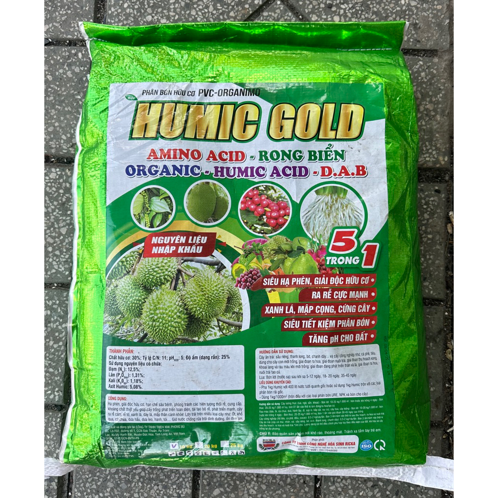 [10kg] Phân bón hữu cơ HUMIC GOLD 5TRONG1 dạng VIÊN nguyên liệu nhập ...
