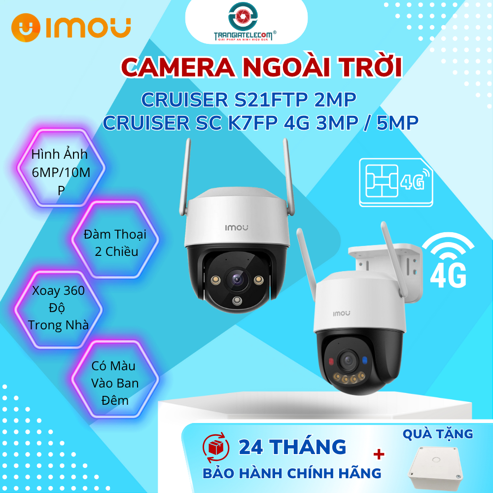 Camera Ngoài Trời IMOU S21FTP 2MP, K7FP 3MP/ 5MP Dùng Sim 4G Cảnh Báo ...