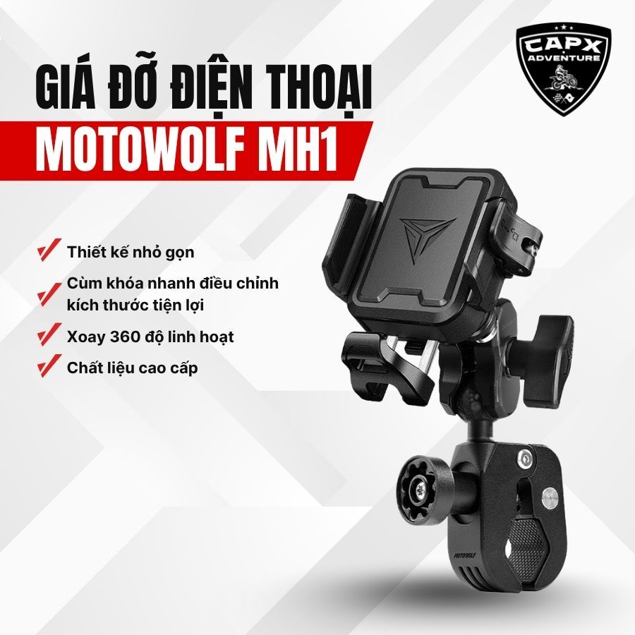 GIÁ ĐỠ ĐIỆN THOẠI MOTOWOLF MH1 CHÍNH HÃNG – GẮN XE MÁY, XOAY 360 ...