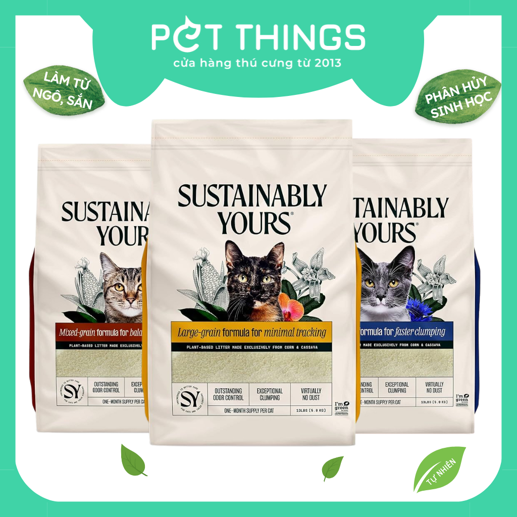 Cát Vệ Sinh cho Mèo Petfive Sustainably Yours (USA) Hữu Cơ từ Bắp Ngô ...