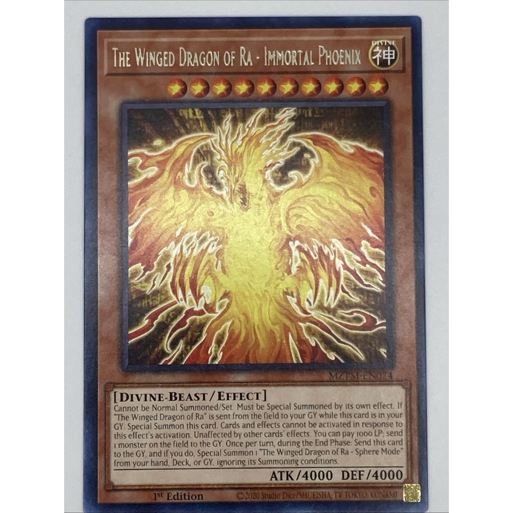 Rare Lá bài thẻ Yugioh Thần Ra The Winged Dragon of Immortal Phoenix ...