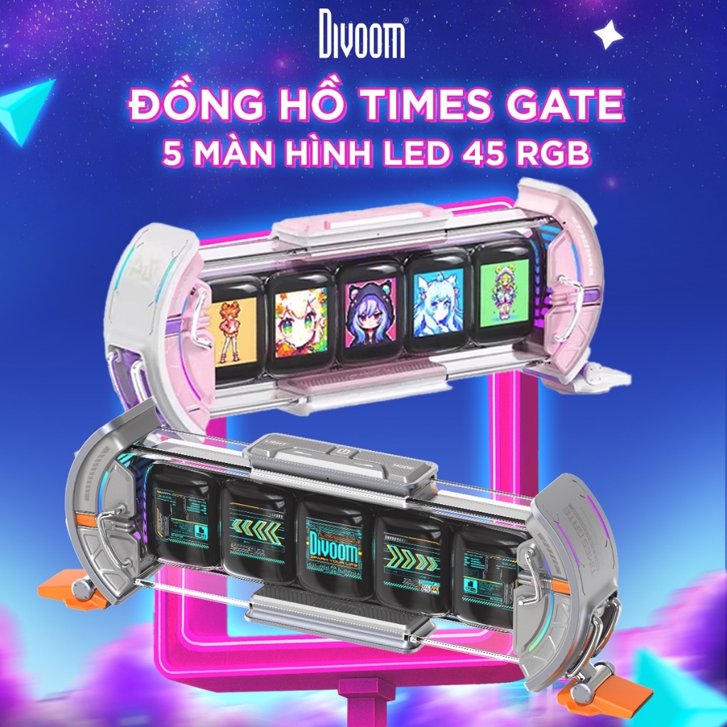 [LIVE] Đồng hồ LED để bàn Divoom Times Gate, đồng hồ kỹ thuật số hiển ...