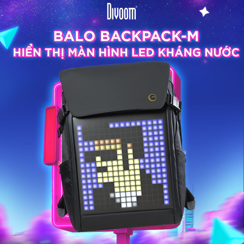 [LIVE] Balo loptop DIVOOM Pixoo Backpack-M, có hiển thị màn hình LED, ngăn chứa 15inch | Shopee ...