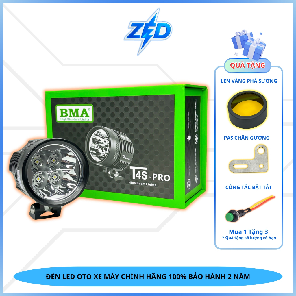 Đèn LED Trợ Sáng BMA T4S PRO - 50W 12V DC Sáng Gom Mạnh Chiếu Xa 200m ...
