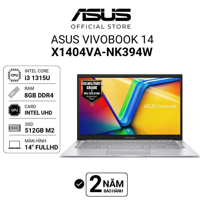 Laptop ASUS Vivobook X1404VA-NK394W 14 i3-1315U | Intel UHD | 14" FHD | 8GB | 512GB | Win 11 ...
