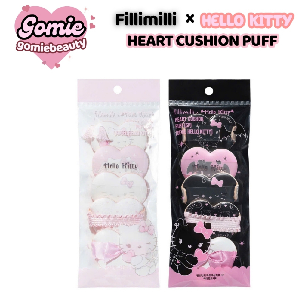 Set Mút Tán Trang Điểm Fillimilli x Hello Kitty Heart Cushion Puff 5 ...