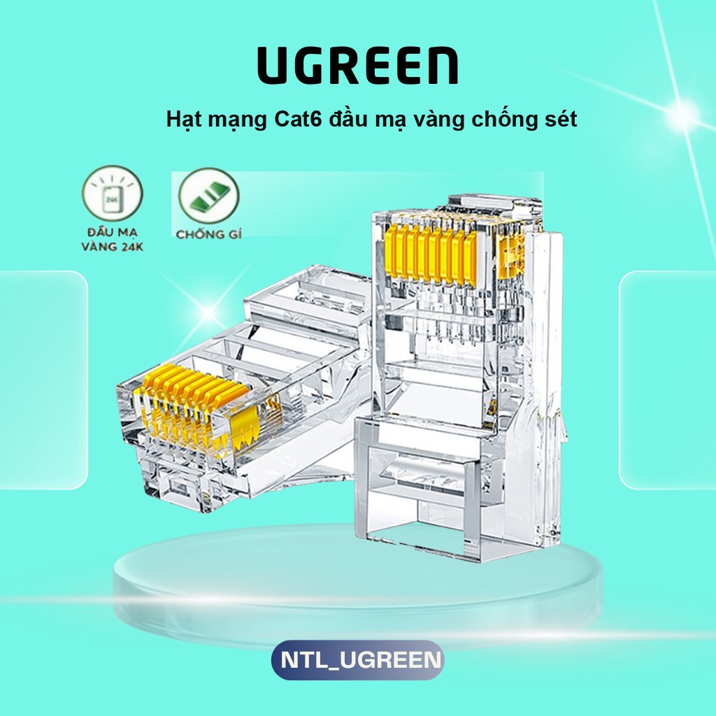 Đầu bấm mạng RJ45 Cat6 UTP Ugreen NW120 chân đồng Chính Hãng | Shopee Việt Nam