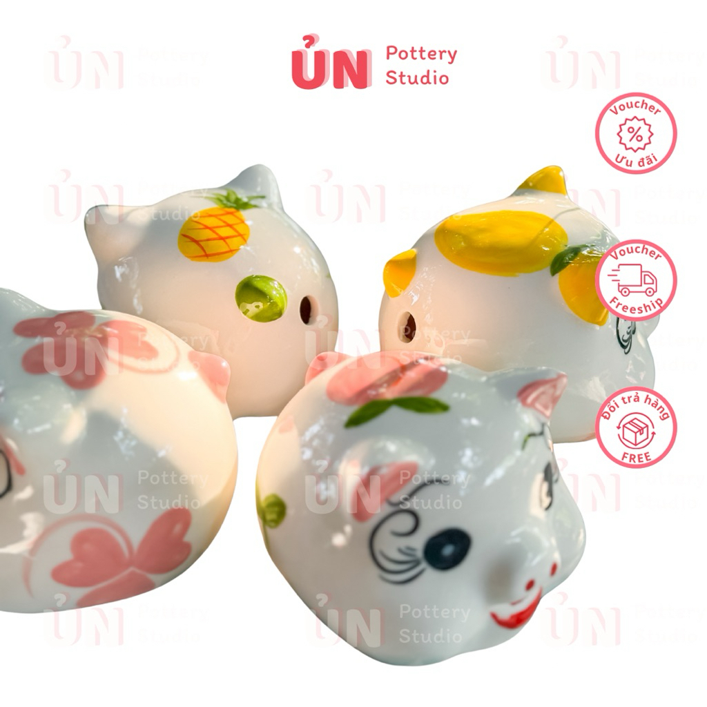 Heo Đất Tiết Kiệm Ủn Studio Mẫu Heo Mini Lỗ Tròn Vẽ Tay đa dạng Gốm Sứ ...