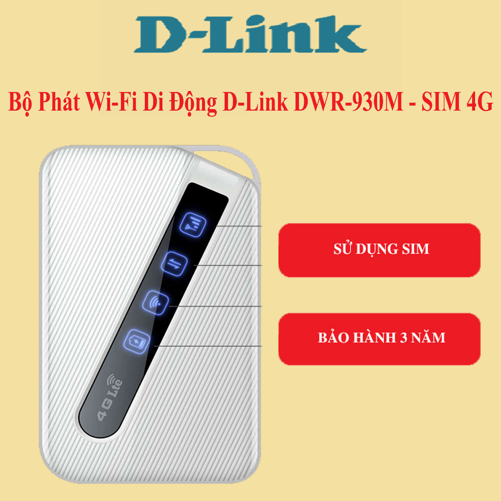 Bộ Phát Wi-Fi Di Động D-Link DWR-930M 4G LTE Tốc Độ 150Mbps Pin 3000mAh | Shopee Việt Nam