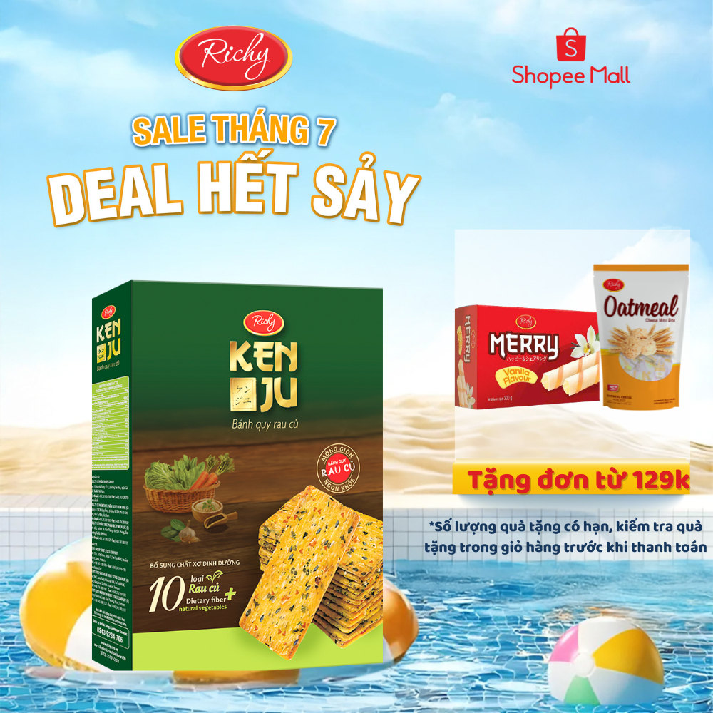 [QUÀ TẶNG ĐƠN TỪ 129K] Bánh Quy Kenju Richy Vị Rau Củ - Hộp 288g | Shopee Việt Nam