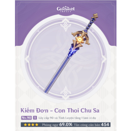 Mô hình đạo cụ cosplay Con thoi chu sa trong Genshin nhựa PU dài 100cm ...