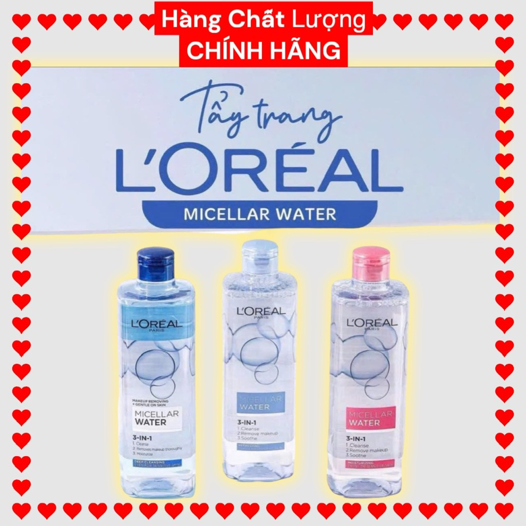 Nước Tẩy Trang Dưỡng Ẩm Cho Da Thường, Khô L'Oreal Paris Micellar Water 3-In-1 Moisturizing ...