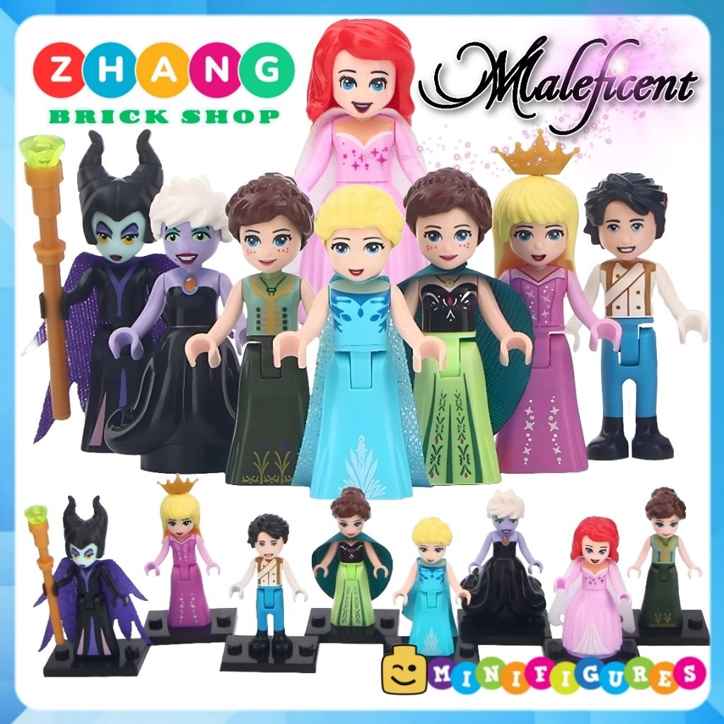 Đồ chơi lắp ráp Elsa Anna Ariel - Aurora - Maleficent - Ursula Prince ...