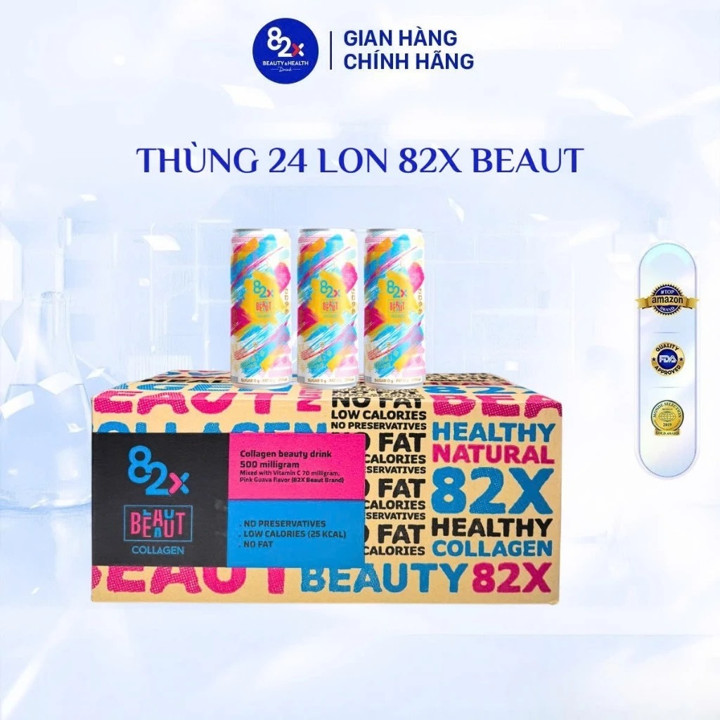 1 Thùng Thực Phẩm Giải khát Bổ Sung Collagen 82X Beaut Vị Ổi Hồng 24 Lon (245ml/lon) | Shopee ...
