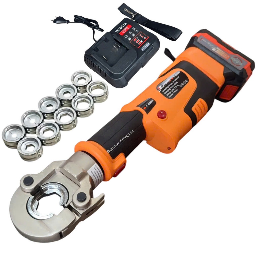 Máy ép cos thủy lực dùng pin Kapusi, Lực ép 60Kn, Ép từ 16-300mm2, Kìm ...