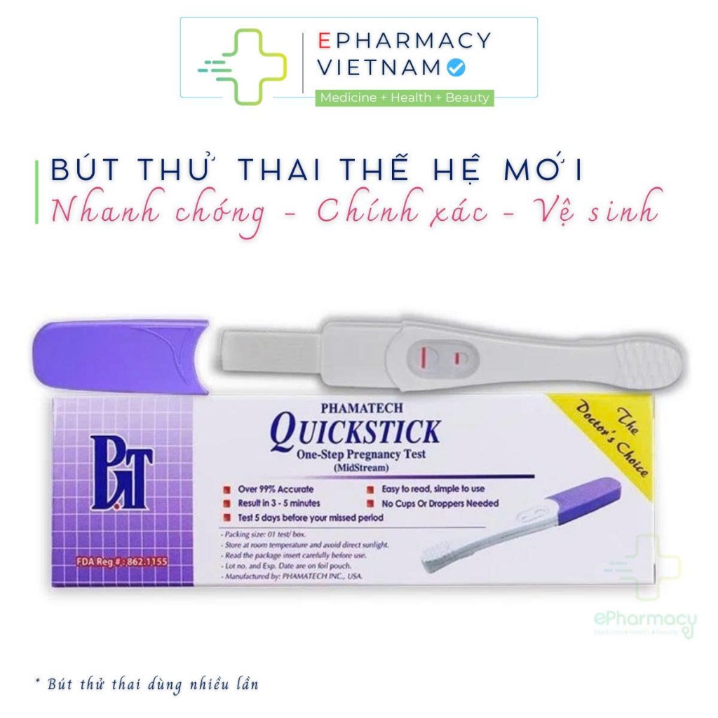 Thử Thai QUICKSTICK One - Step Prehnancy Test Nhanh Với Độ Nhạy Cao ...
