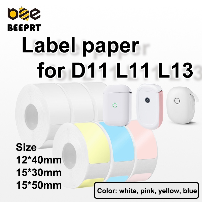 Beeprt Giấy in tem nhãn 15x30/15x40/15x50mm dạng cuộn tròn có keo decal ...