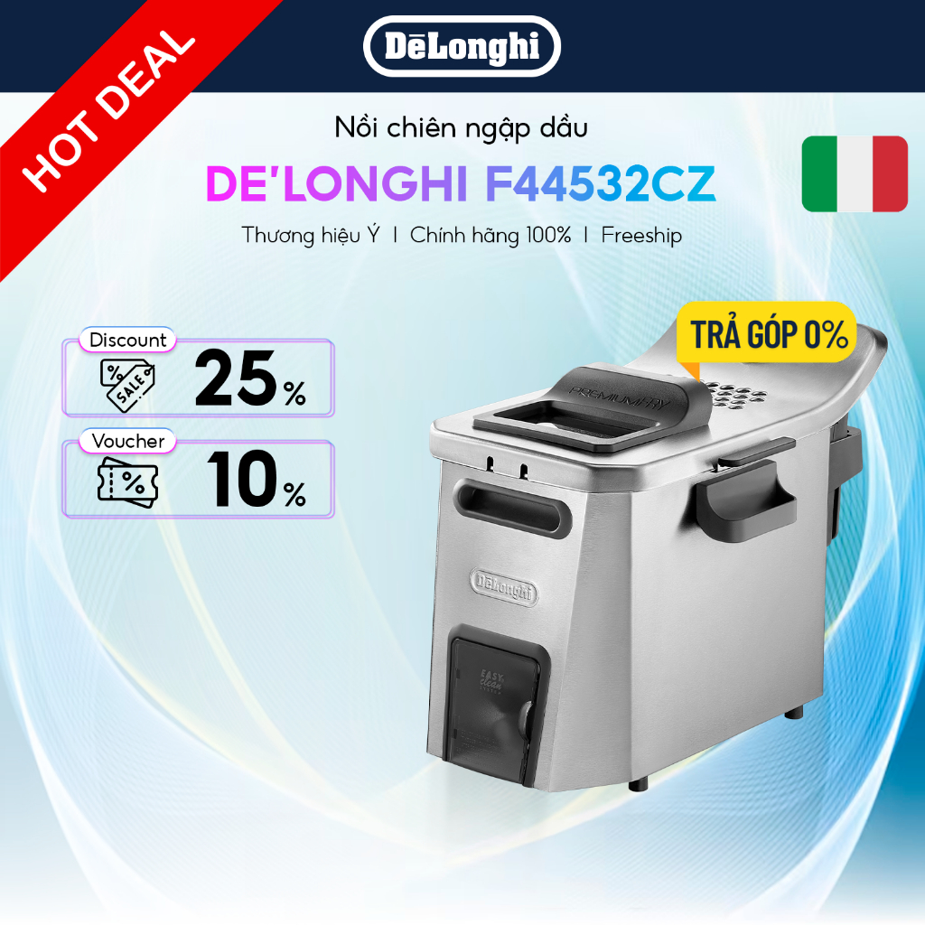 Nồi chiên ngập dầu DeLonghi Premium Fry F44532CZ 5 lít - 3200W - Điều ...