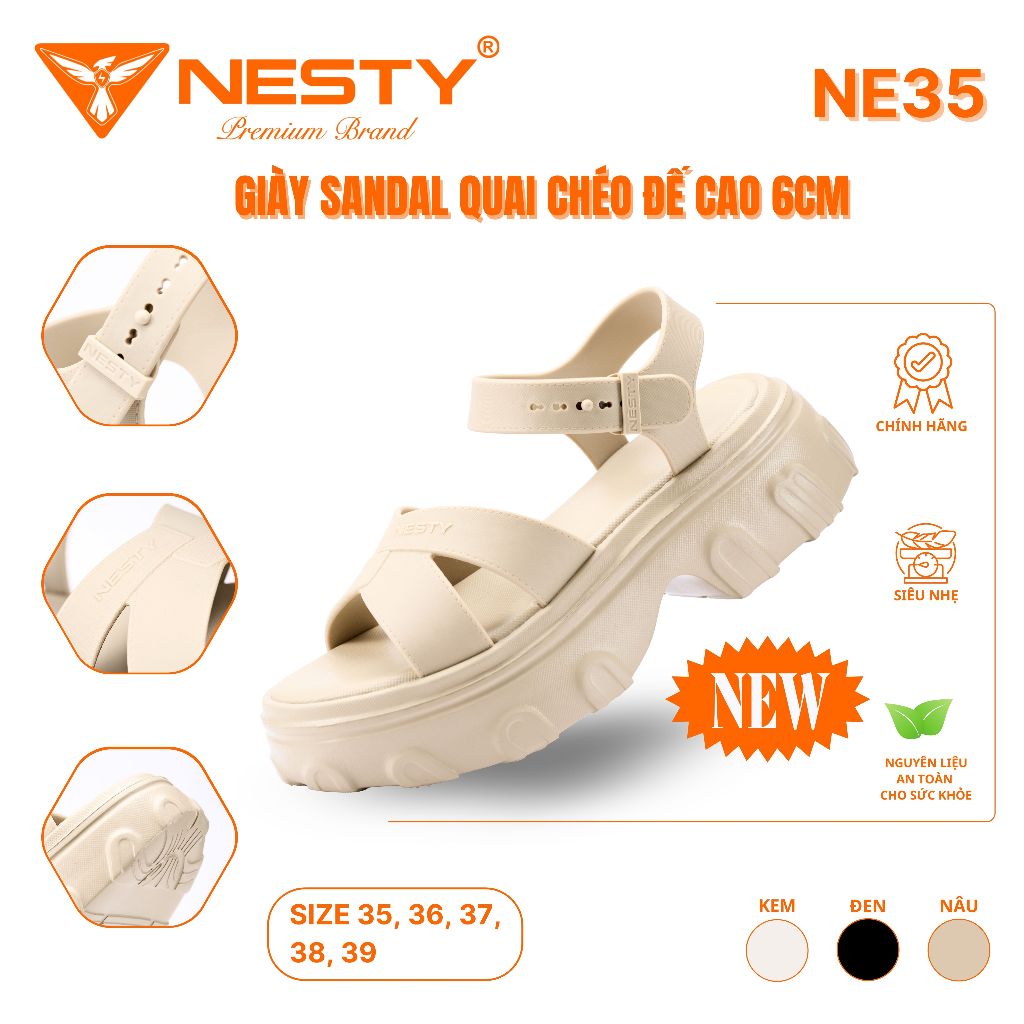 [New] DÉP SANDAL ĐẾ CAO PHIÊN BẢN CÁCH ĐIỆU MỚI CHÍNH HÃNG NESTY MÃ ...