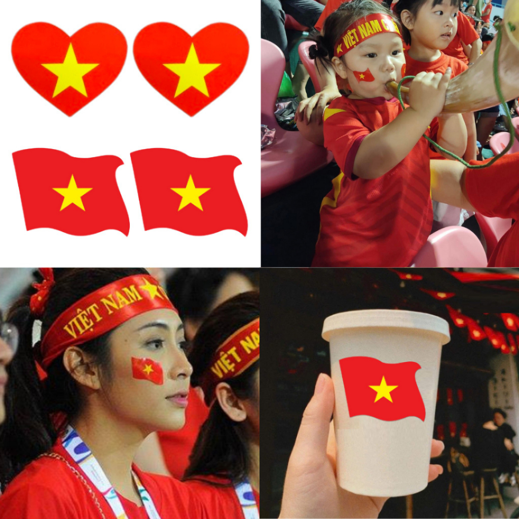 Set 50 Sticker Lá Cờ Việt Nam Dán Mặt Quốc Khánh, Cổ Vũ Bóng Đá ...