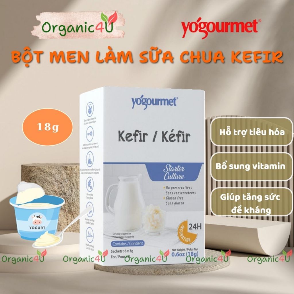 Men Làm Sữa Chua Kefir YÓGOURMET Yogurt 18gr | Shopee Việt Nam