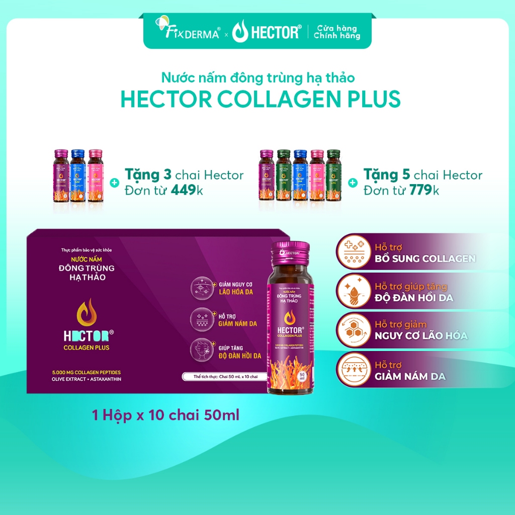 Nước nấm đông trùng hạ thảo Hector Collagen Plus - Đẹp da, hỗ trợ điều ...