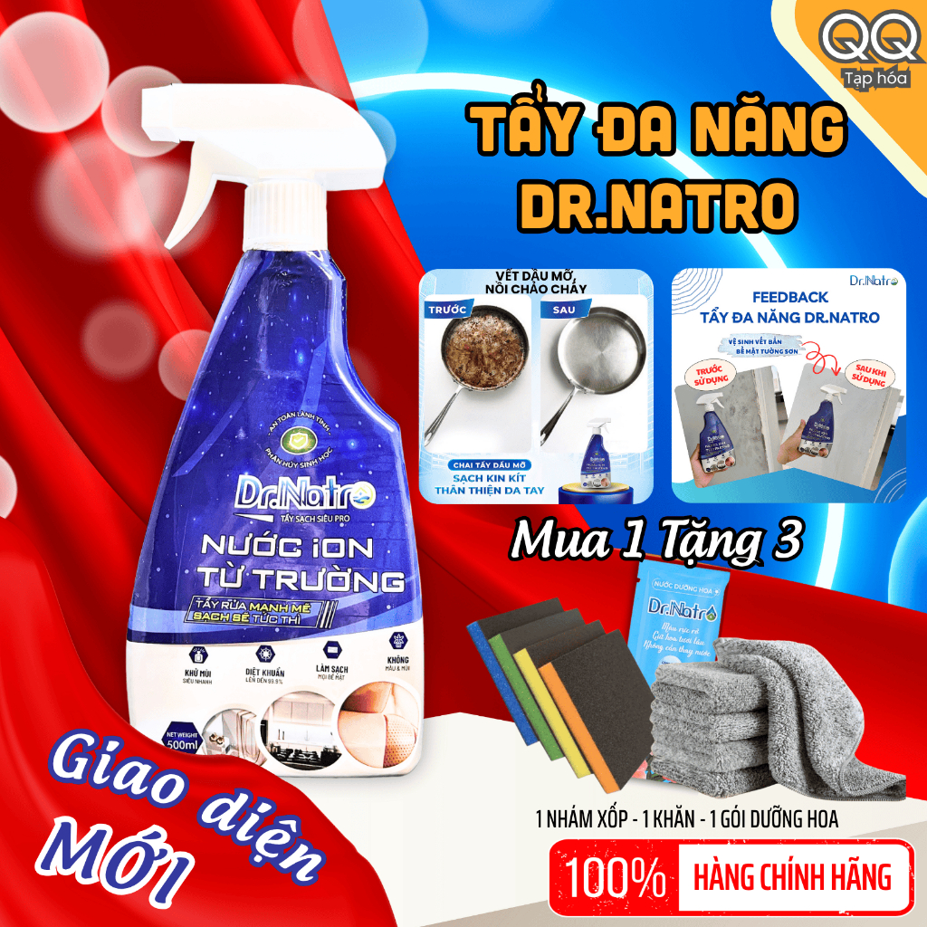 Chai tẩy rửa đa năng Dr Natro tẩy sạch mọi vết bẩn công nghệ ion từ ...