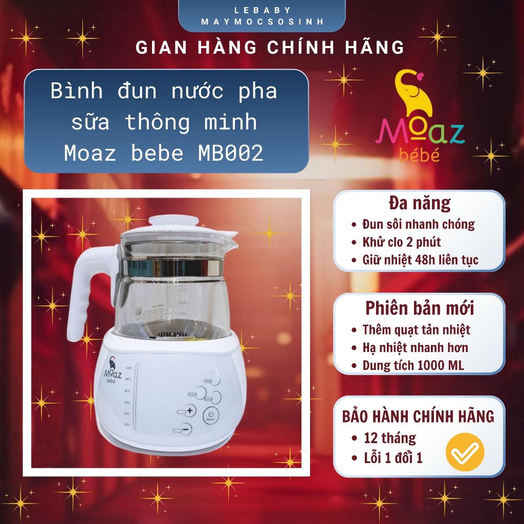 Bình đun nước giữ nhiệt pha sữa Moaz bebe MB002 phiên bản mới có quạt ...