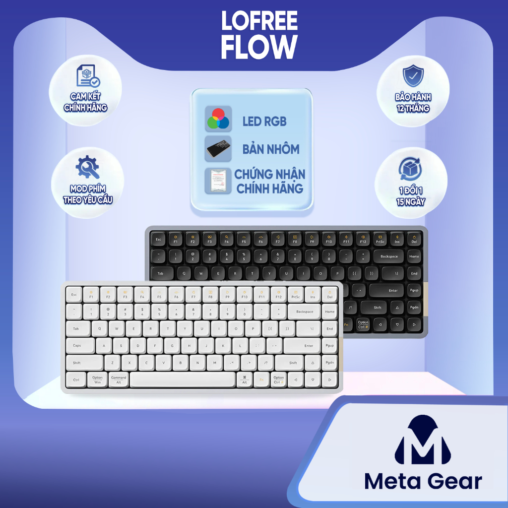 Bàn phím cơ Lofree Flow 84 keys và 100 keys, Bảo hành 12 tháng, Nhập ...