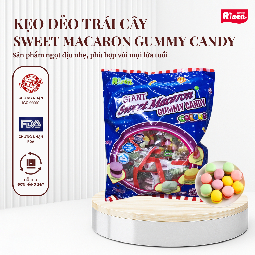 Kẹo Dẻo Trái Cây Sweet Macaron Gummy Candy Gói 352g Ngon Mềm Đồ Ăn Vặt ...