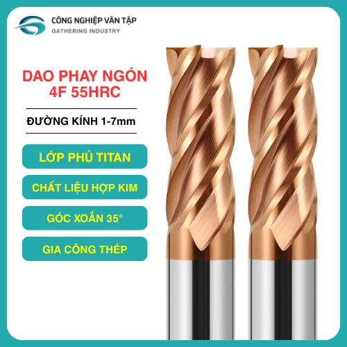 [1-7mm] Dao phay ngón 4 lưỡi độ cứng 55HRC chất liệu hợp kim cao cấp gia công thép | Shopee Việt Nam