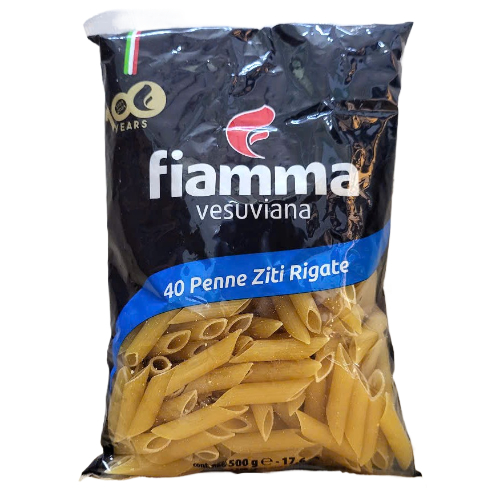 FIAMMA -- gói 500g / SỐ 40 -- NUI ỐNG TRE Ý VESUVIANA Penne Ziti Rigate ...