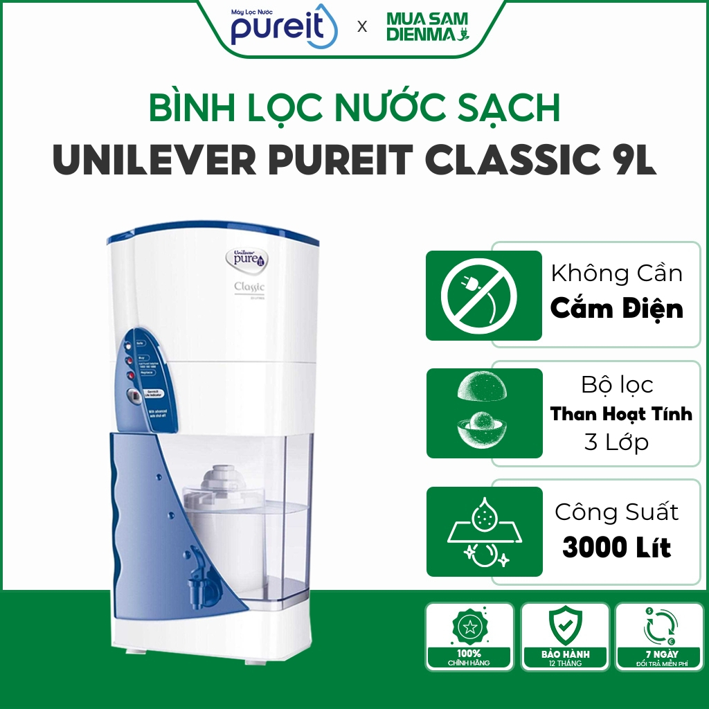 Máy lọc nước sạch uống trực tiếp Pureit Classic 9L | Bình lọc nước ...