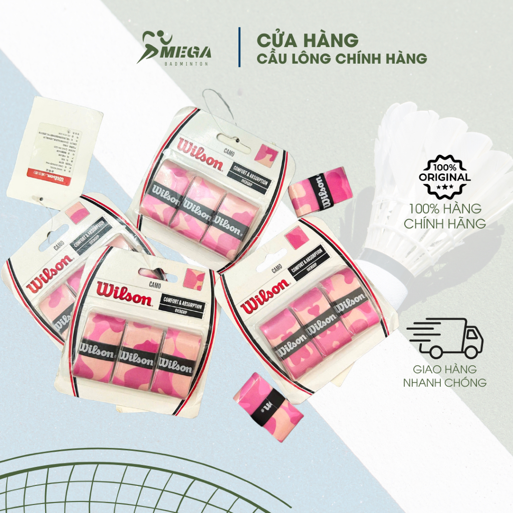 Cuốn Cán Vợt Cầu Lông, Pickleball, Tennis Willon Hồng Loang (Vỉ 3 Cái ...