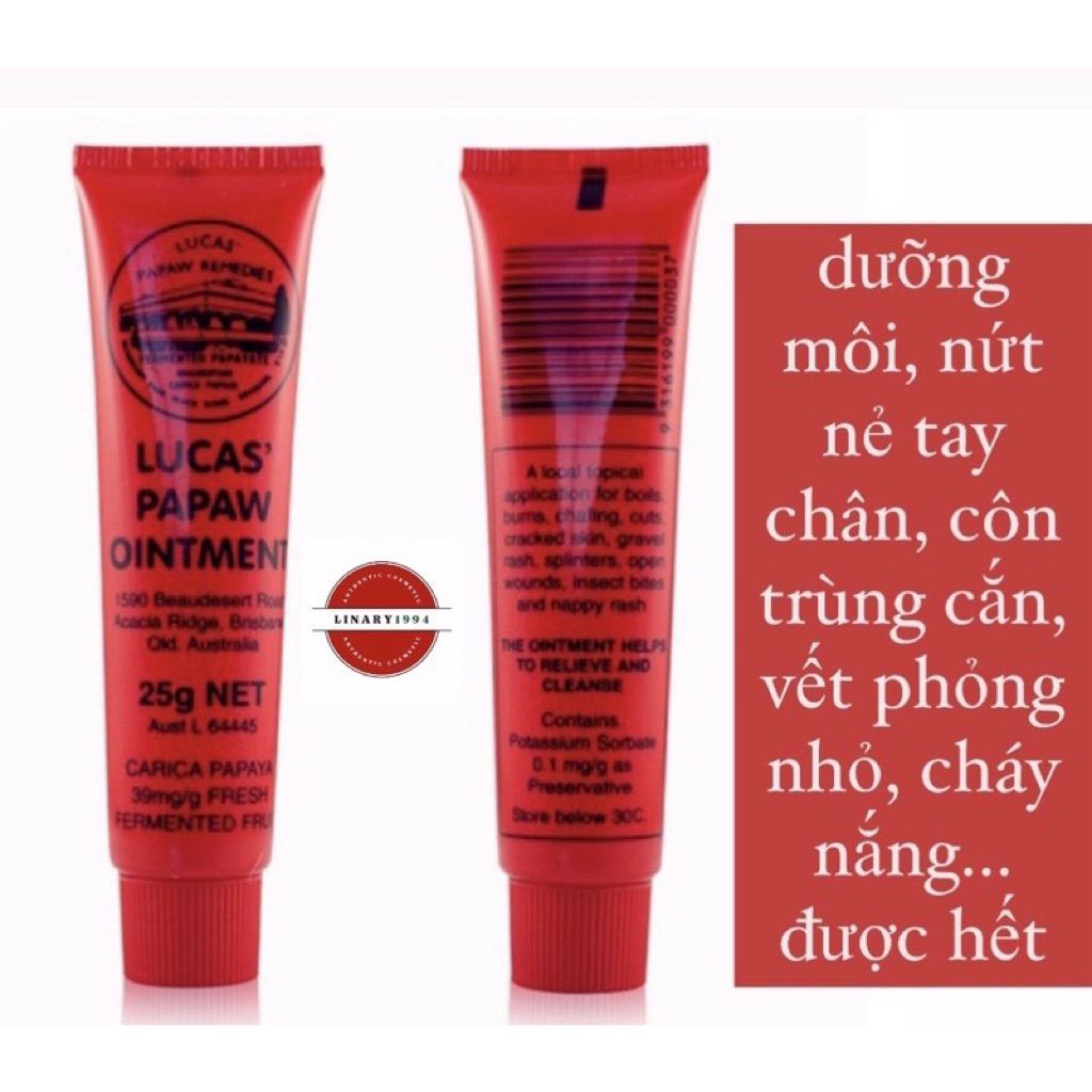 [LINARY1994] Lucas Papaw tuýp mỡ đa năng Úc Cho Môi và Body | Shopee ...