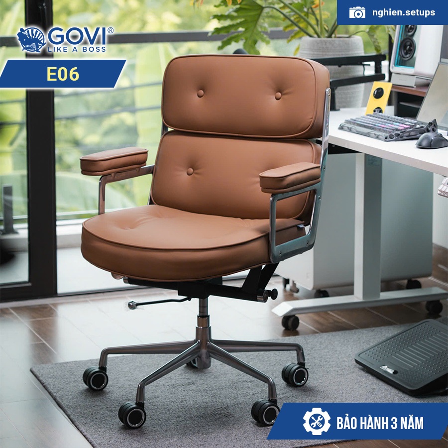 Ghế da giám đốc chất lượng cao Govi Eva E06 Khung ghế chắc chắn, bảo ...