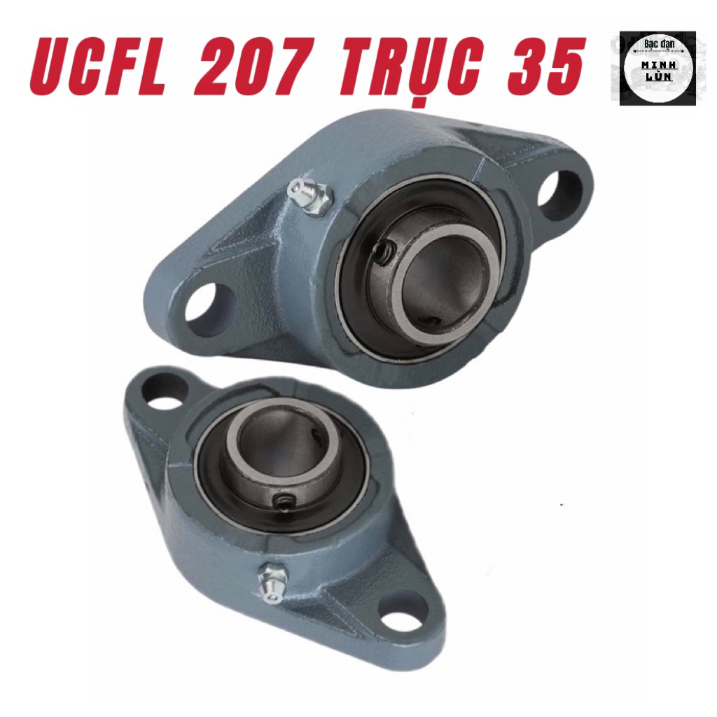 [ Gối đỡ trục Bạc đạn UCFL 207 Phù hợp với băng tải công nghiệp ...