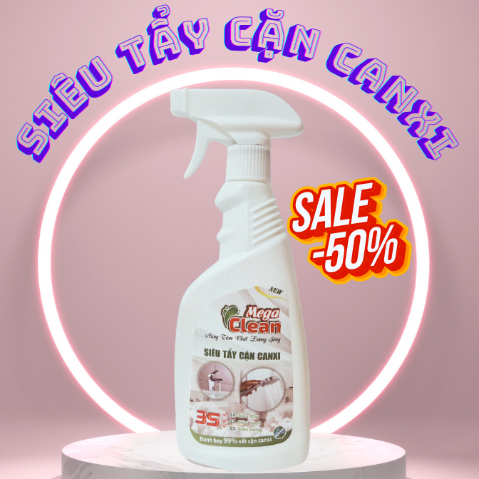 Chai Tẩy Cặn Canxi Mega Clean 500ml – Làm Sạch Vòi Sen, Kính Tắm, Gạch ...