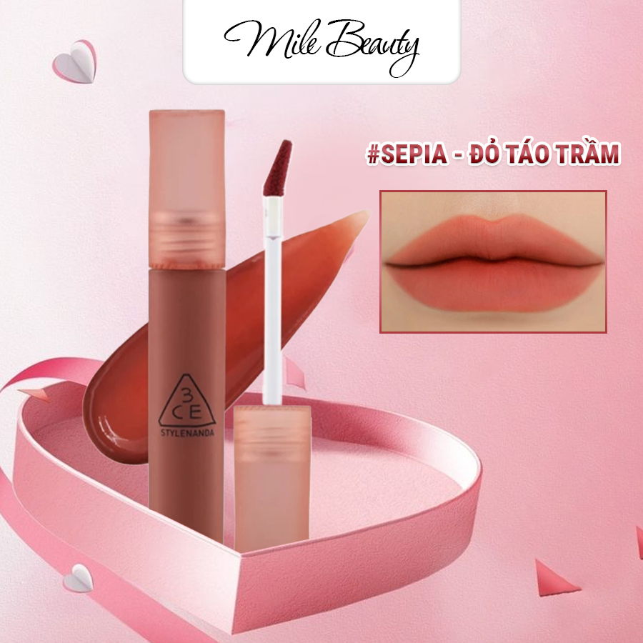 Son Tint 3CE Blur Water Tint 4.6g – Màu Sepia Đỏ Gạch Sang Chảnh – Lì ...