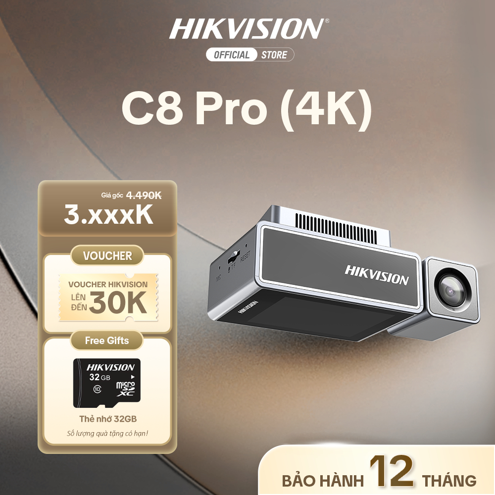 Camera Hành Trình Hikvision C8 Pro 4K – Wifi 5G, khẩu F1.75, ADAS, hỗ ...