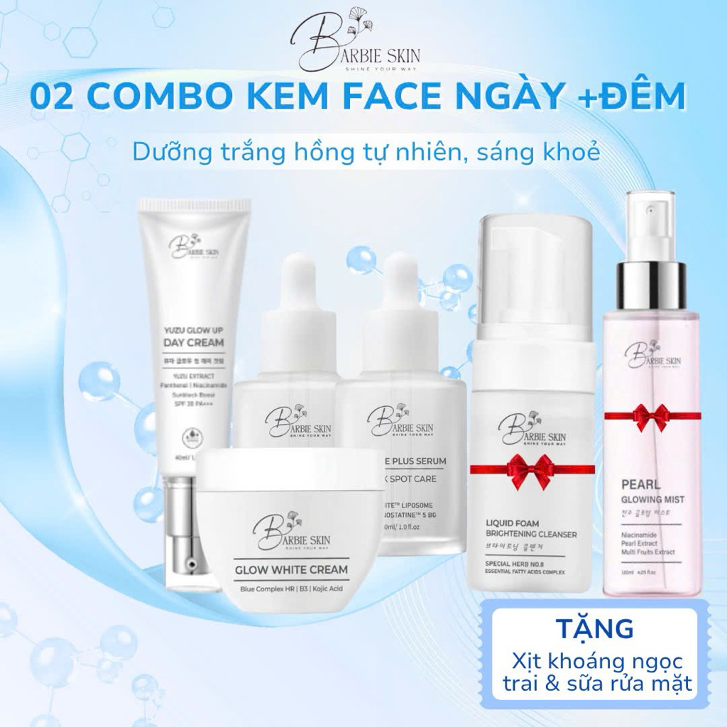 2 COMBO KEM FACE+PEPTIDE PLUS SERUM BARBIE SKIN [Nhập khẩu từ Hàn Quốc ...
