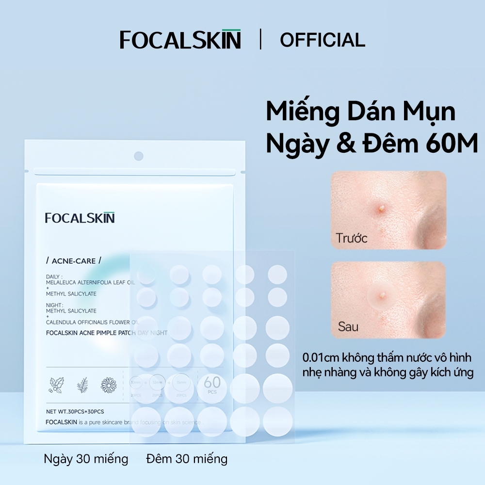 Miếng Dán Mụn BHA FOCALSKIN Siêu Mỏng 0.01cm Hút Mụn Sạch + Giảm Sưng ...
