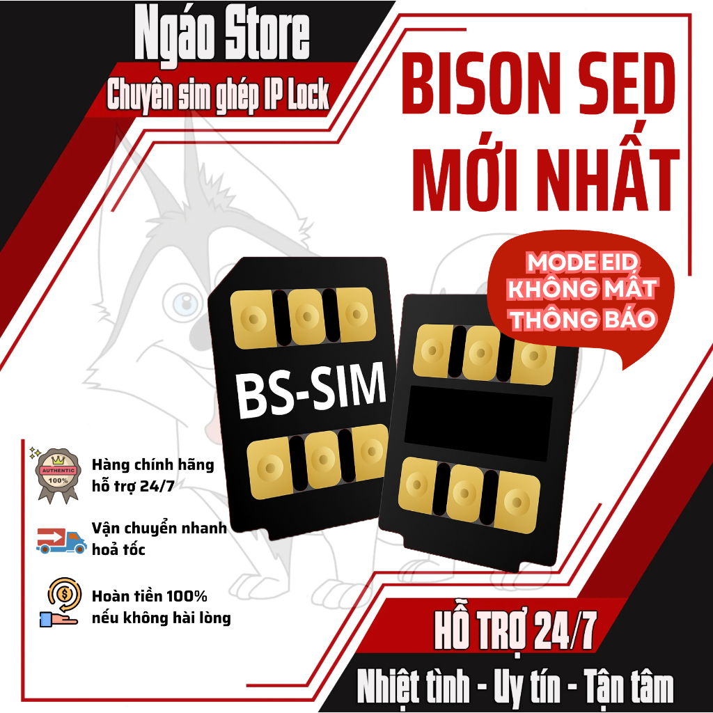 Sim ghép Bison SED - Không kén IOS26 - Không mất thông báo - Hỗ trợ cho ...