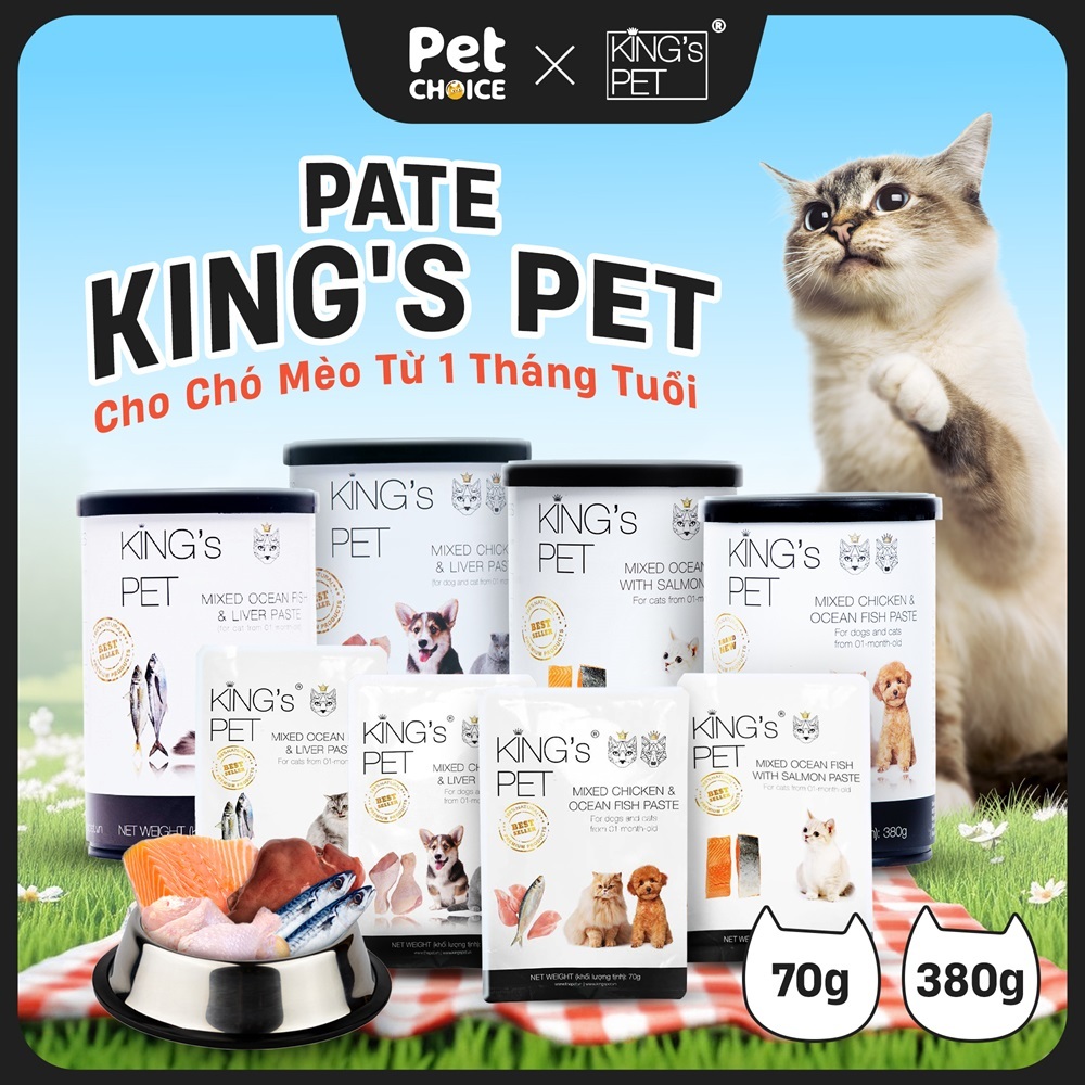 [CHÍNH HÃNG] Pate King’s Pet cho chó mèo hỗn hợp đủ vị 70g và 380g ...