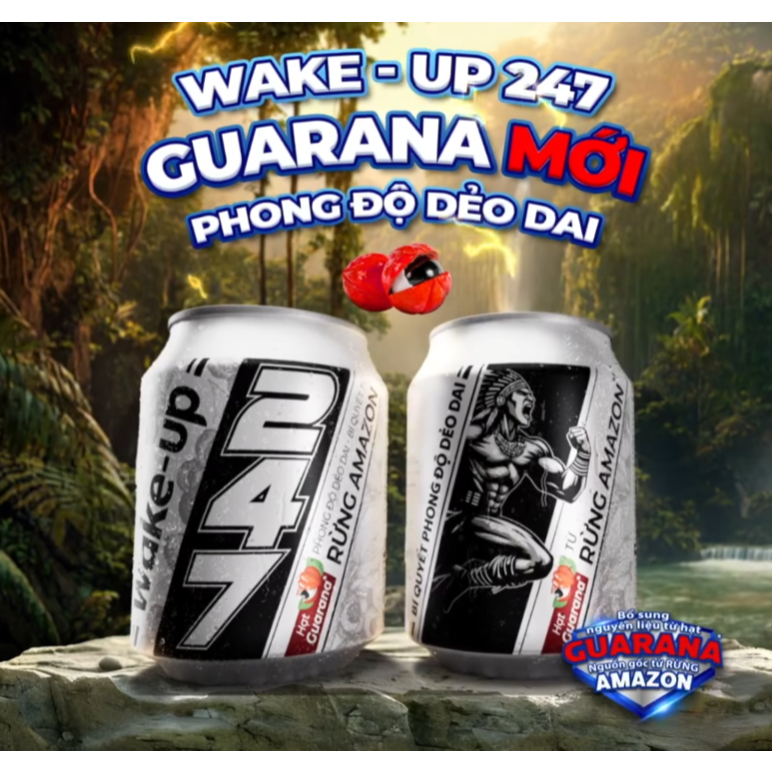[ HSD 15/10/2025 ] - Thùng 28 Lon - Nước Tăng Lực Wake-Up 247 Guarana 245ml | Shopee Việt Nam