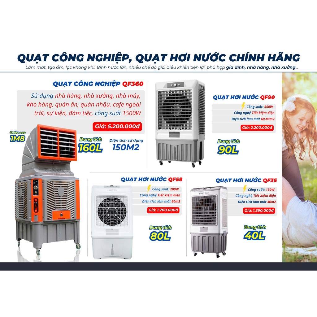 [Hỏa Tốc] Quạt Điều Hòa QF360 Công Nghiệp Dung Tích 160Lít Công suất 1500W Có Bánh Xe chuyên ...