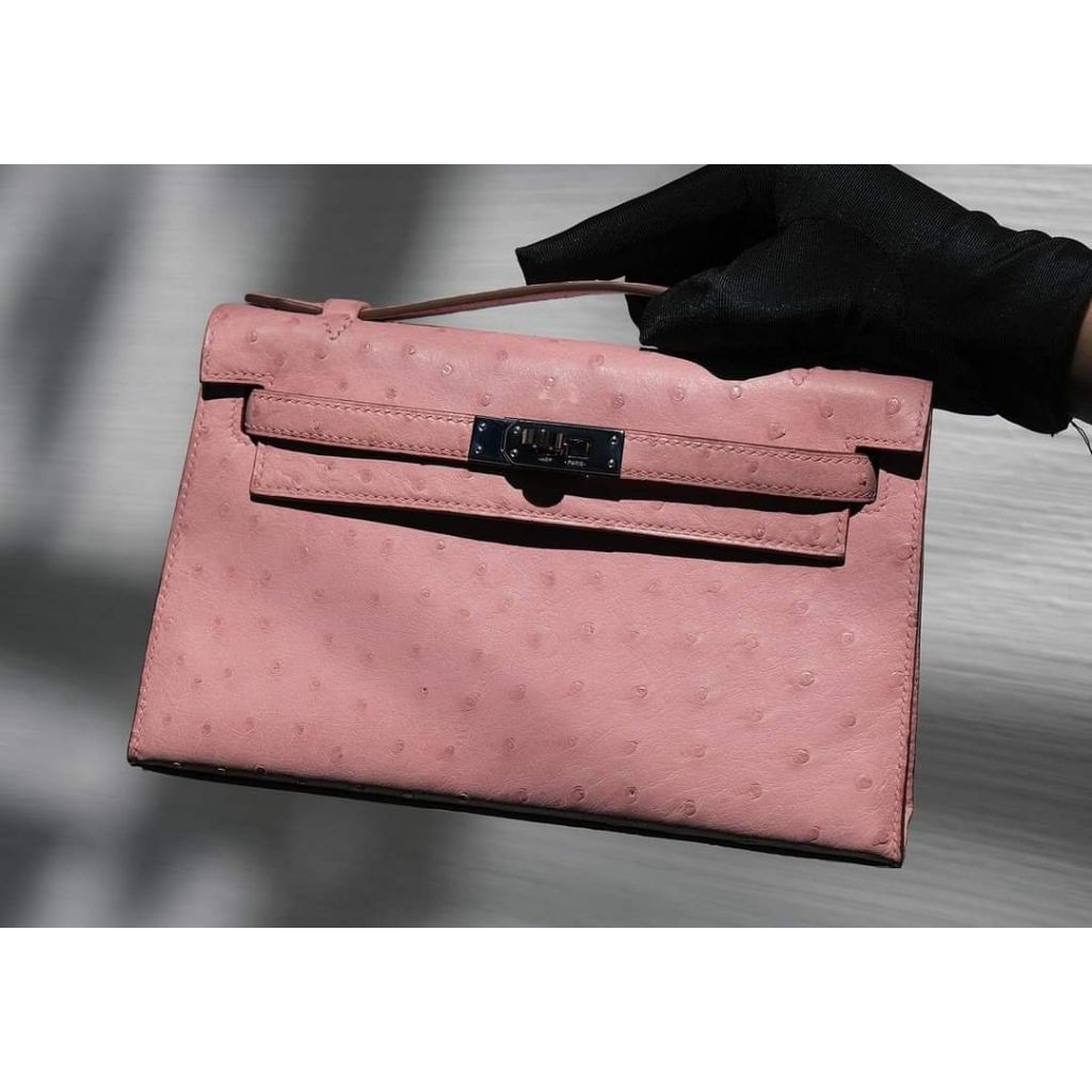 Túi xách HM Kelly Pochette da đà điểu nam phi (chế tác thủ công ...